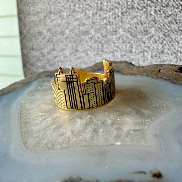 Handmade | Jewelry | Minneapolis Minnesota Skyline Ring Gold Plated ...